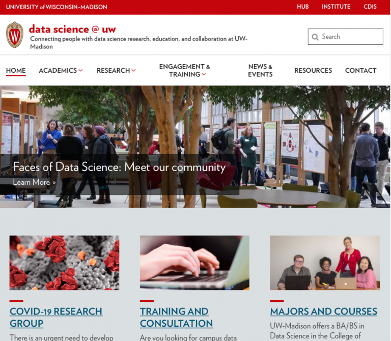 Newly redesigned website serves the UW–Madison data science community ...