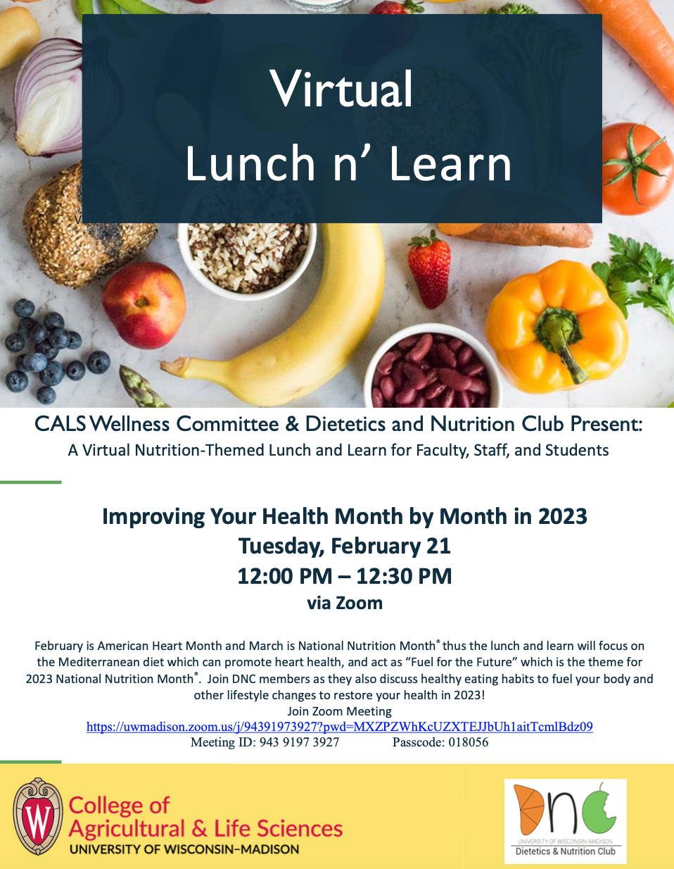 CALS Wellness Committee/DNC Lunch and Learn: Mediterranean diet and ...