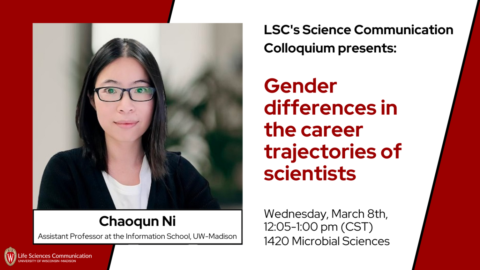 LSC Science Communication Colloquium: Chaoqun Ni on gender differences in the career ...