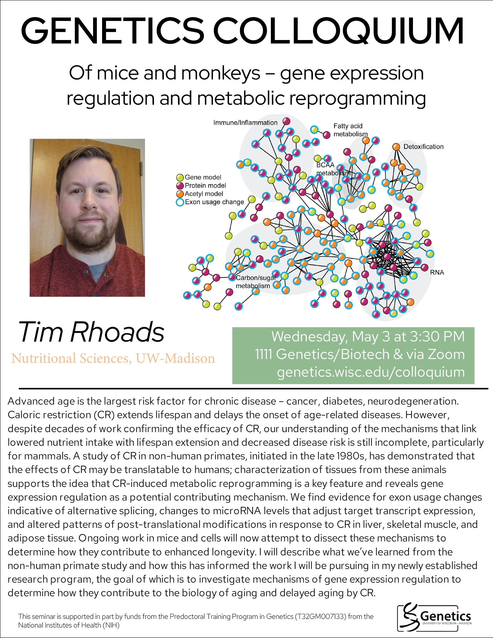 Genetics Colloquium: Tim Rhoads on gene expression regulation and ...