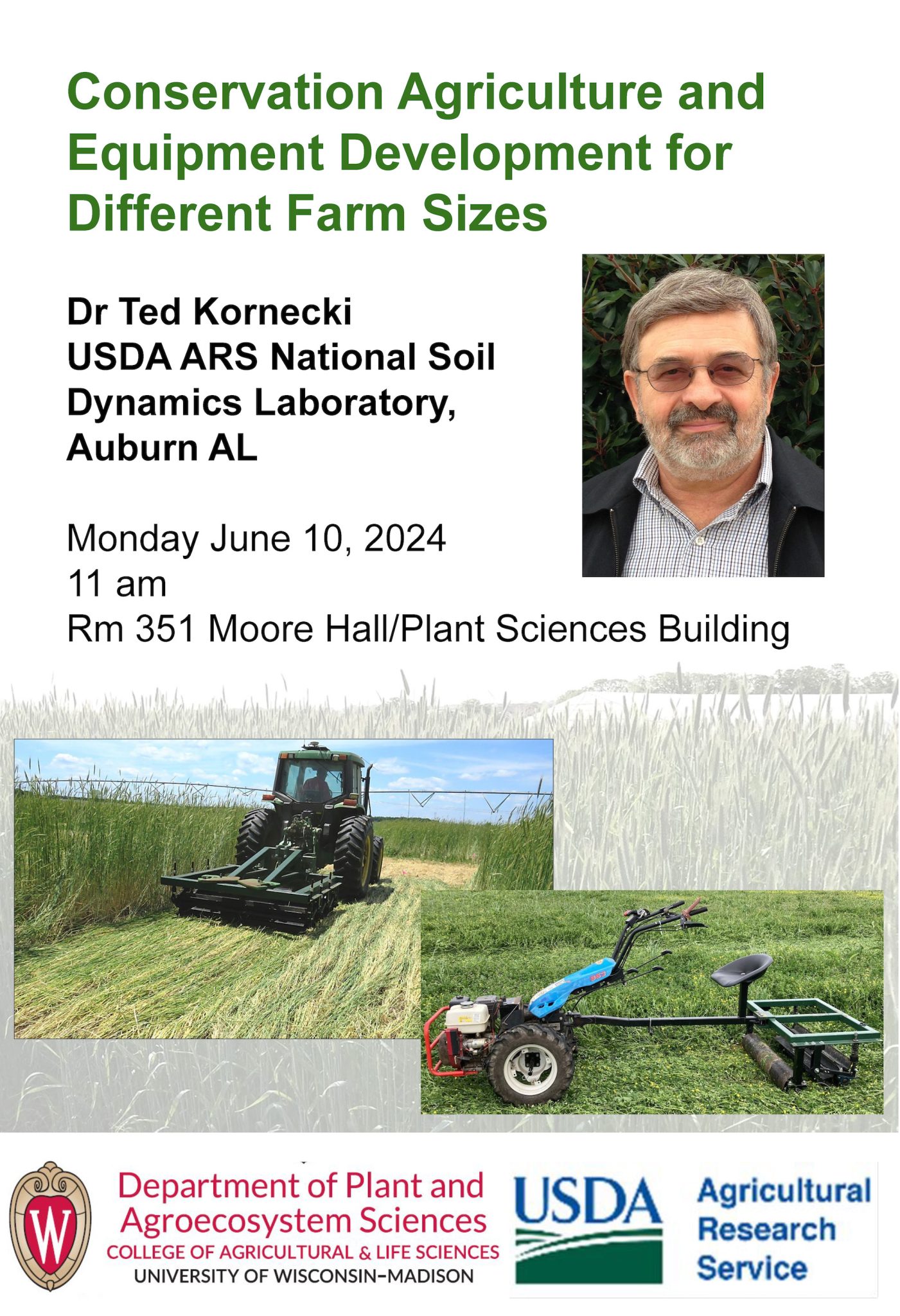 Ted Kornecki to present seminar on conservation agriculture and ...