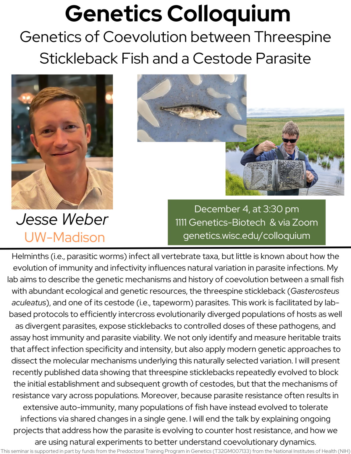 Genetics colloquium: Jesse Weber on the genetics of coevolution between ...